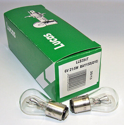 384 Stop Tail Light Bulb 6V 21/5W - LLB384 - British Motorcycle Parts Ltd